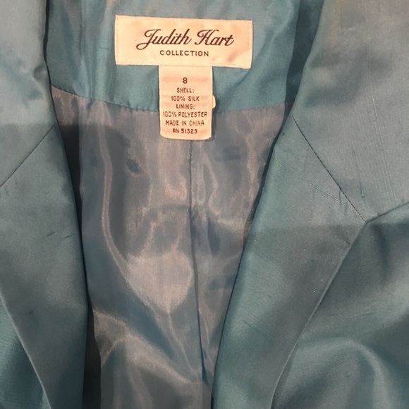 Judith Hart | Jackets & Coats | Judith Hart Silk Turquoise Color Jacket ...